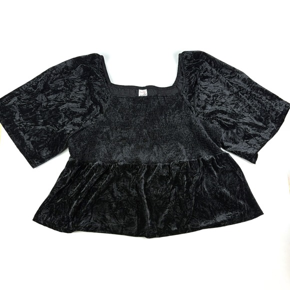 Belle Du Jour | Tops | Belle Du Jour Crushed Velvet Smocked Top Womens ...